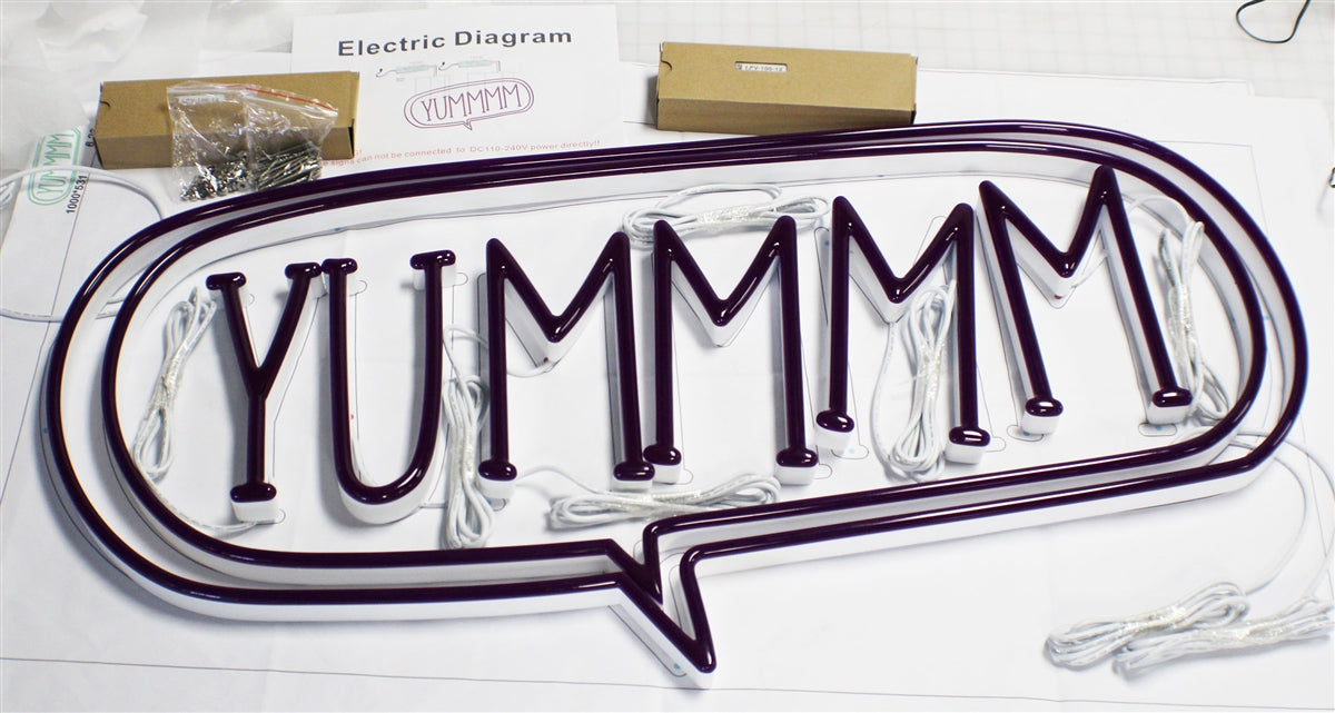 Purple Acrylic Faux Neon Letters for Indoor & Outdoor Signage - 39"W X ...